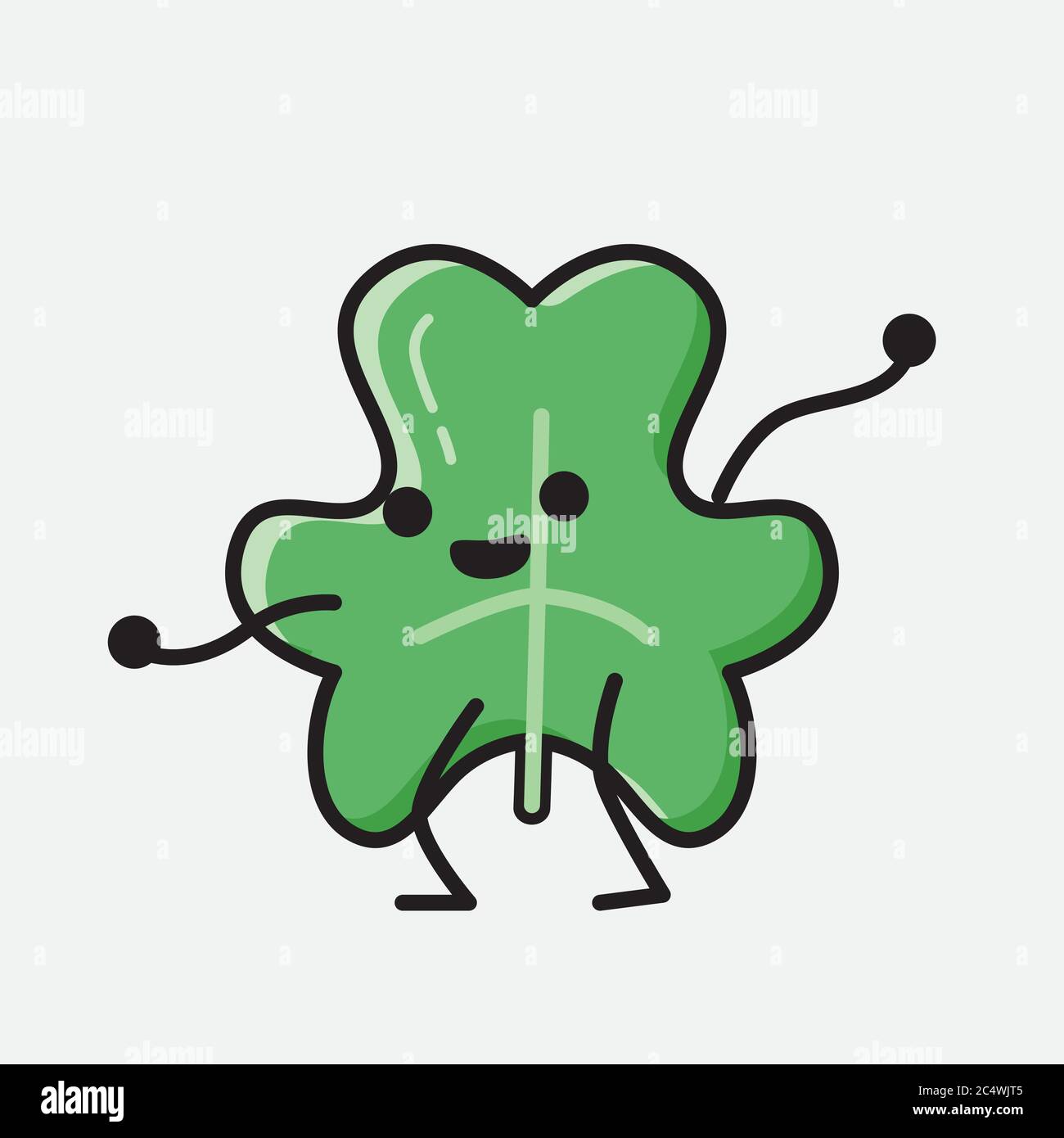 An illustration of Cute Clover Leaf Mascot Vector Character in Flat ...