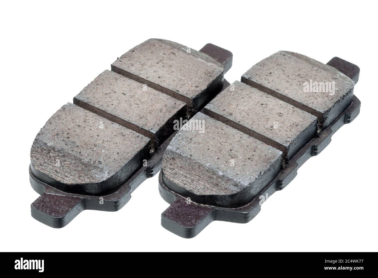 The composite brake pads, car spare parts isolated on white background ...