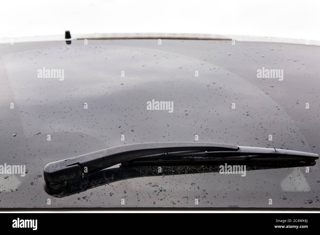 Wet dirty car window with sharpness on the car wiper, bottom view Stock ...