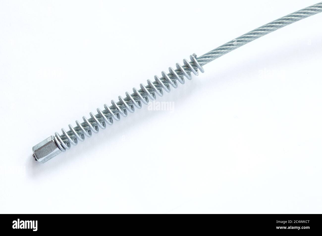 Steel rope twisted with spring spare part for car and motobike close up ...