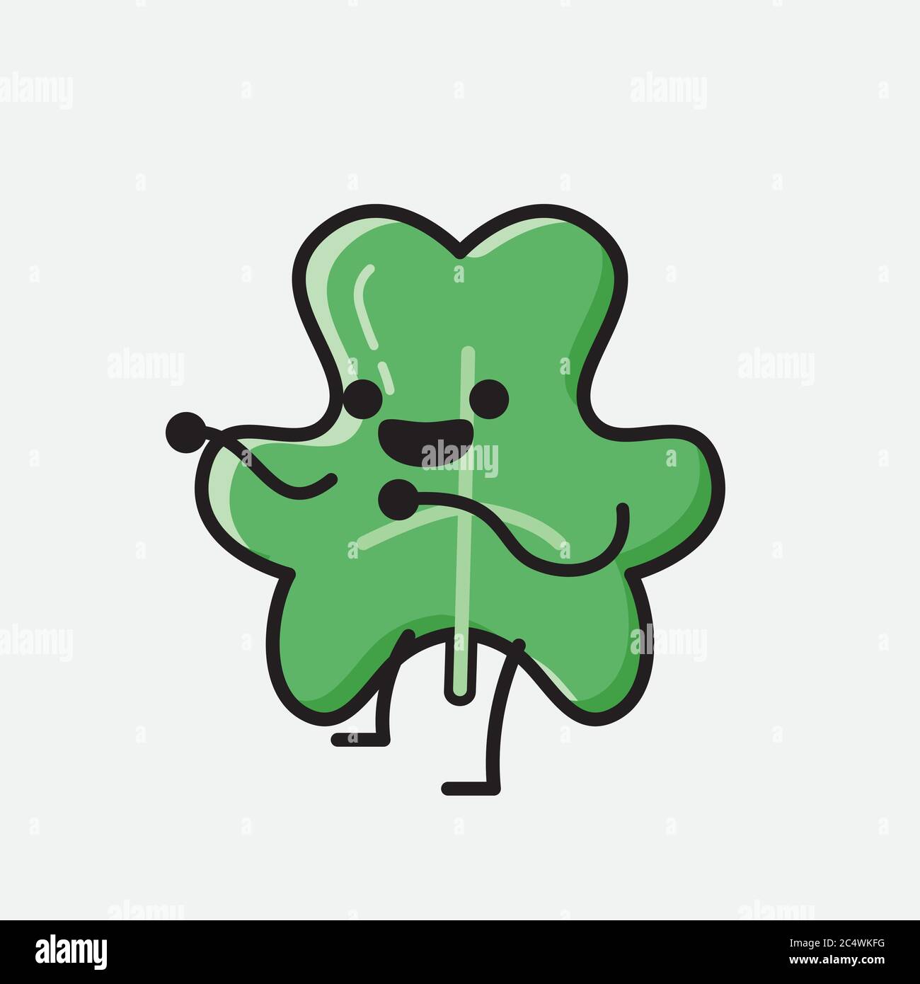An illustration of Cute Clover Leaf Mascot Vector Character in Flat ...
