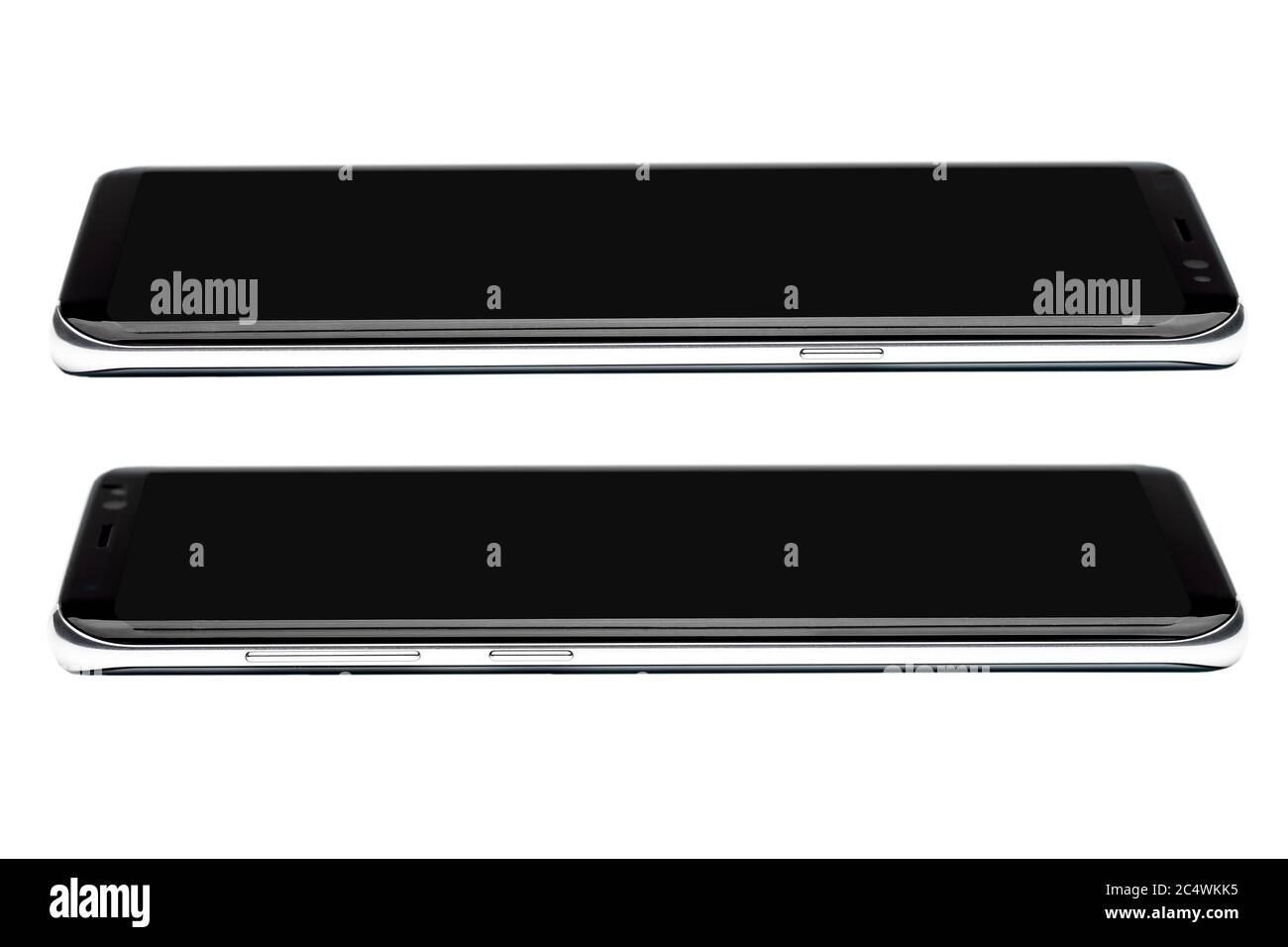 Phone with curved edges side view, smartphone with glass design ...