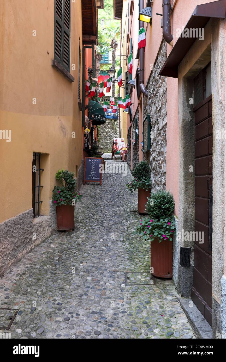 Typical Streets Of Bellagio In Lake Como Italy Stock Photo - Alamy