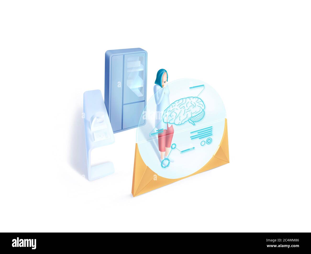 Healthcare series: Neurologist specialist at work. Heart's diagnostic ...