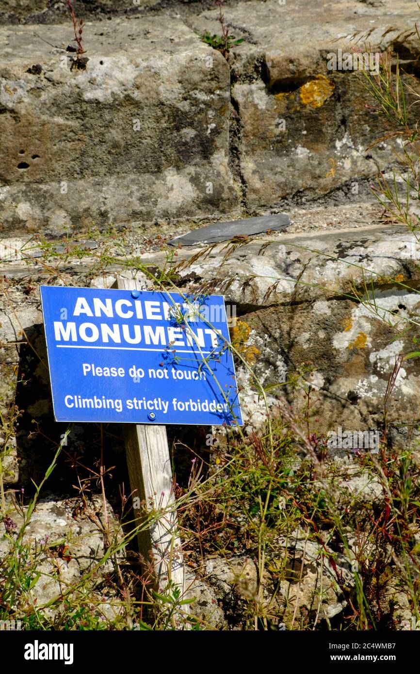Chew Magna, a Somerset Village. An Ancient Monument sign Stock Photo ...