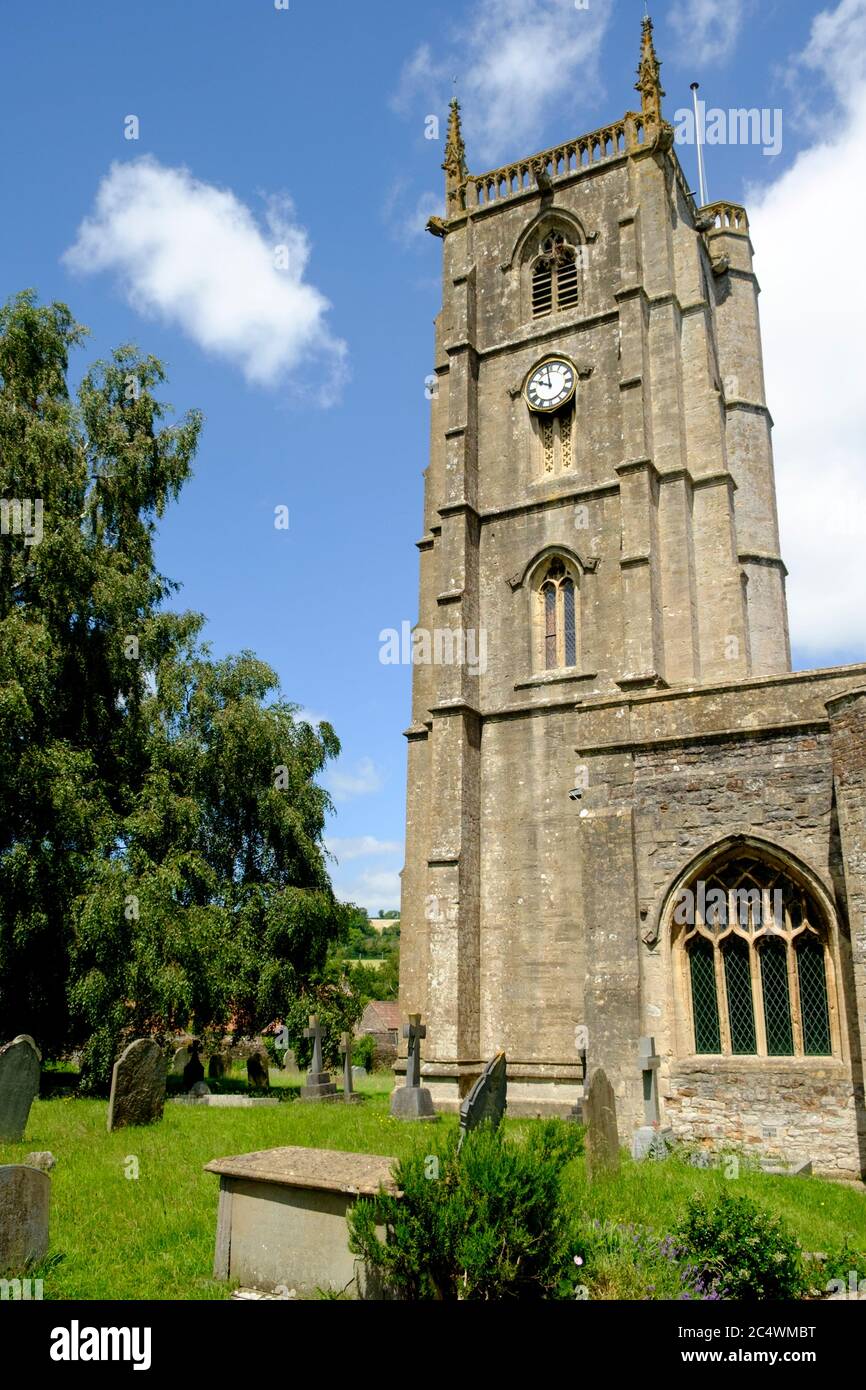 Chew Magna, a Somerset Village. St Andrews church Stock Photo - Alamy