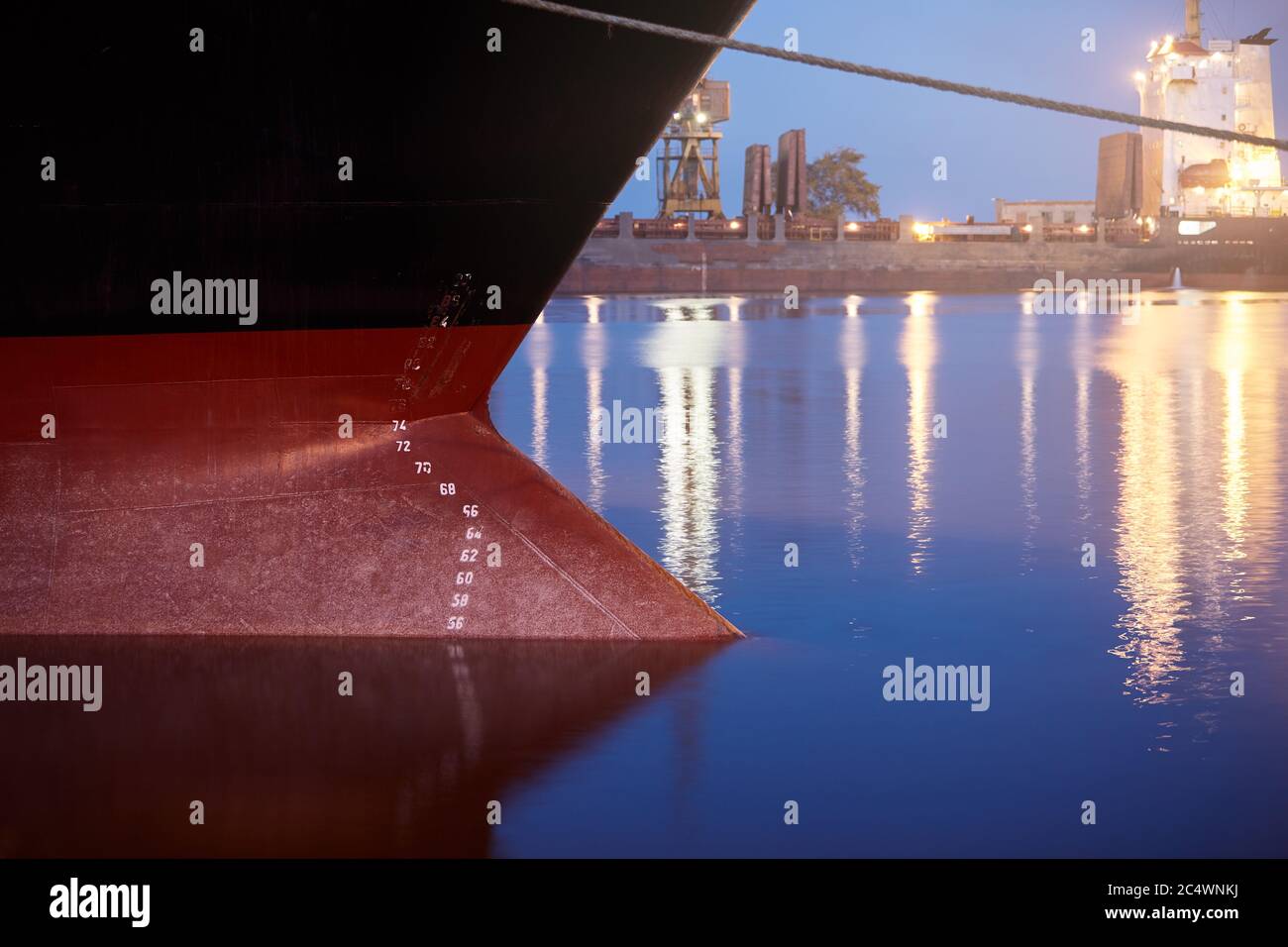 Draft marks on a ship - waterline numbers on bow and stern of a vessel ...