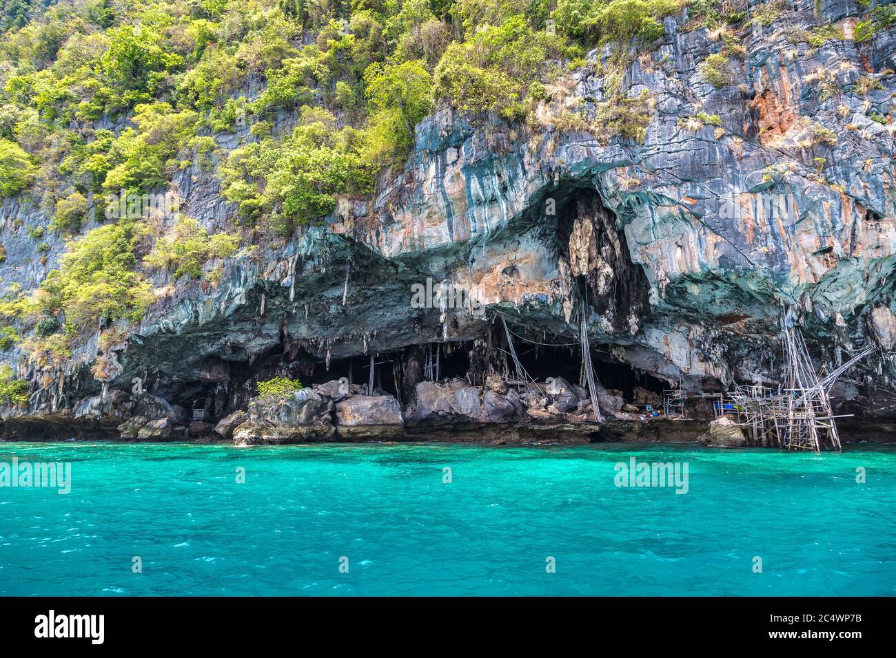 Viking cave on Maya island, Thailand in a summer day Stock Photo - Alamy