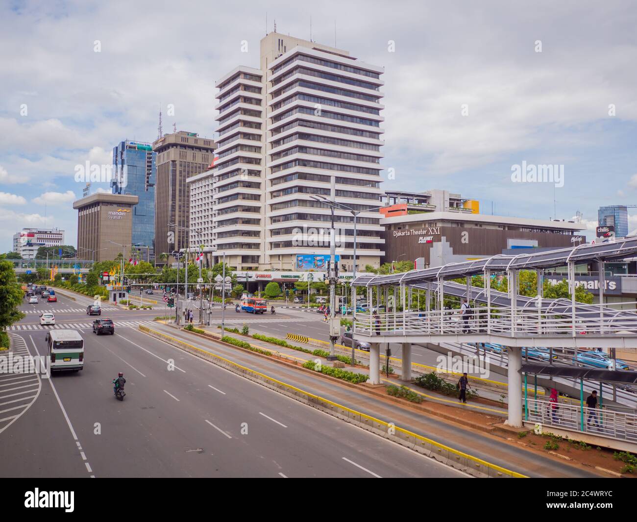 Jakarta, Indonesia - January 15, 2019: Day road traffic in the city of ...