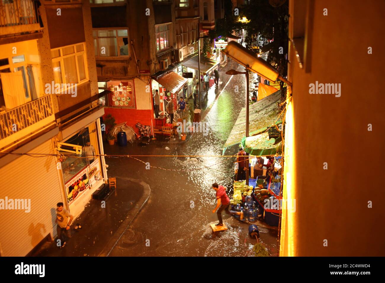 Istanbul, Kumkapi / Turkey-09.22.2017: view from the window on the ...