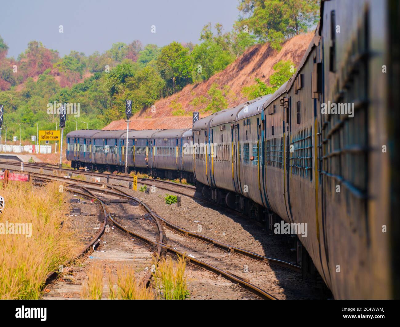 India train side view hi-res stock photography and images - Alamy