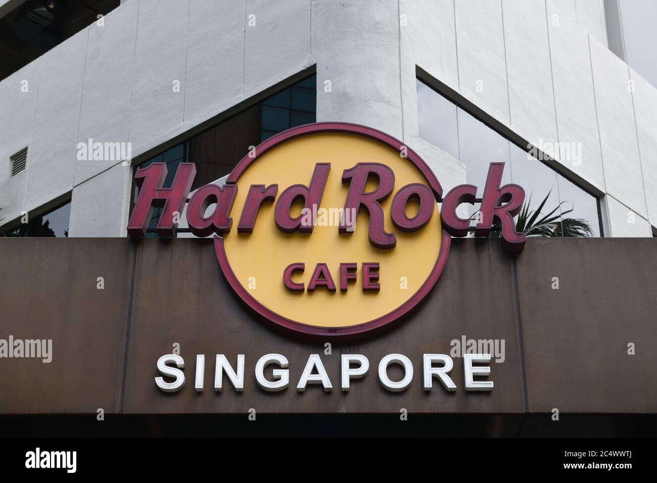 Hard Rock Cafe signage above the chain's Singapore restaurant and shop ...