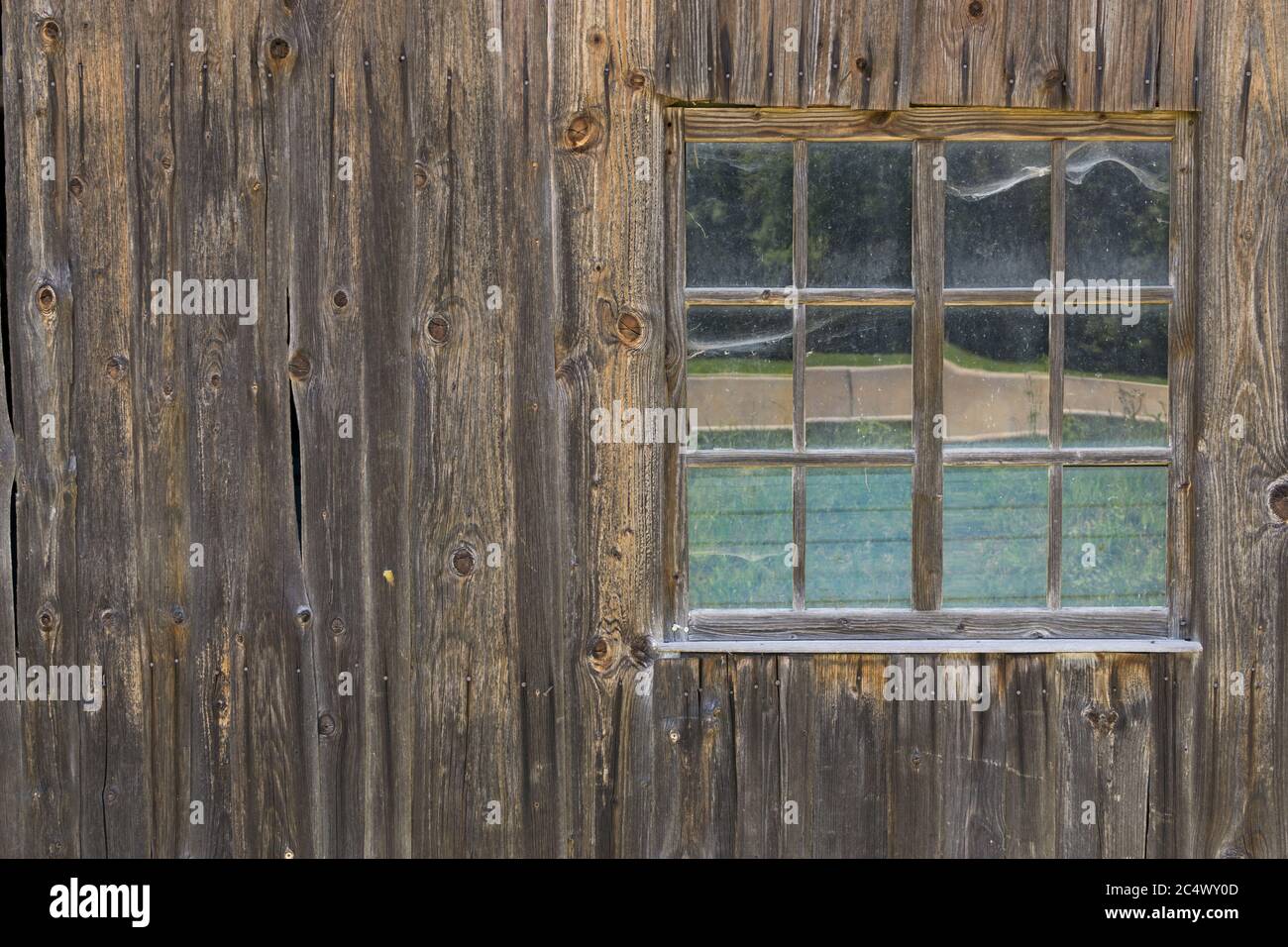 Vintage Window of old farm house barn. Wooden rustic background Stock ...