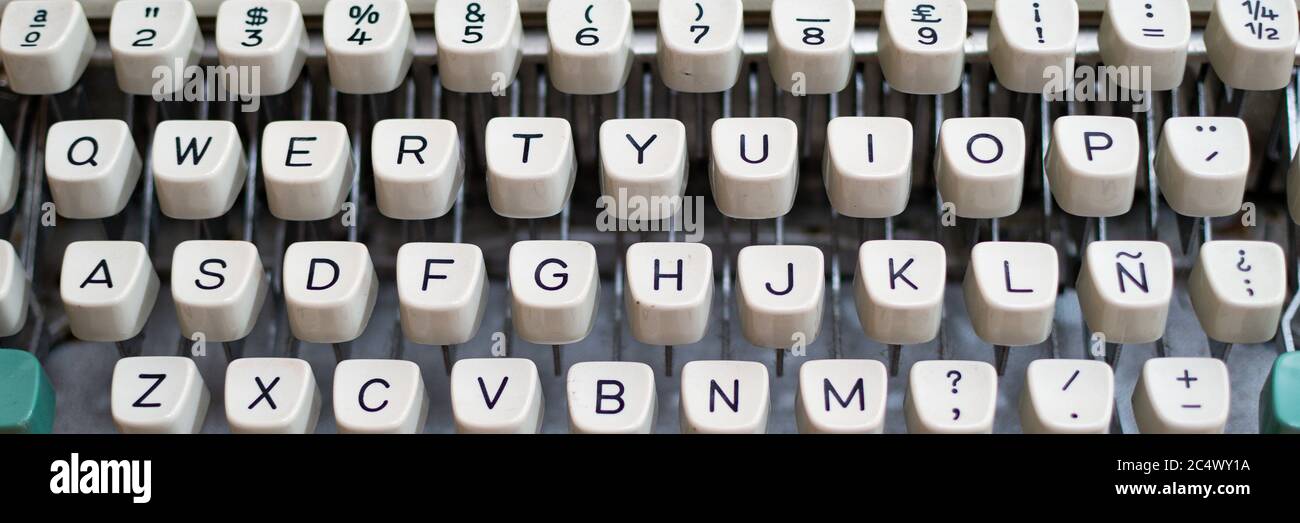 background with old white typewriter keys Stock Photo - Alamy