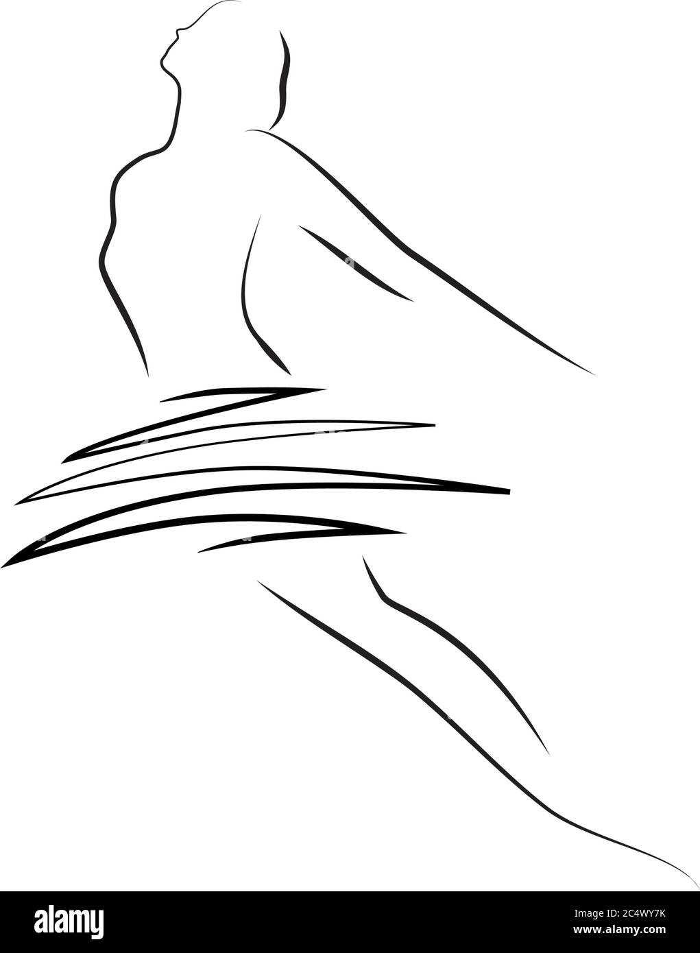 ballerina, line art style illustration Stock Vector Image & Art - Alamy