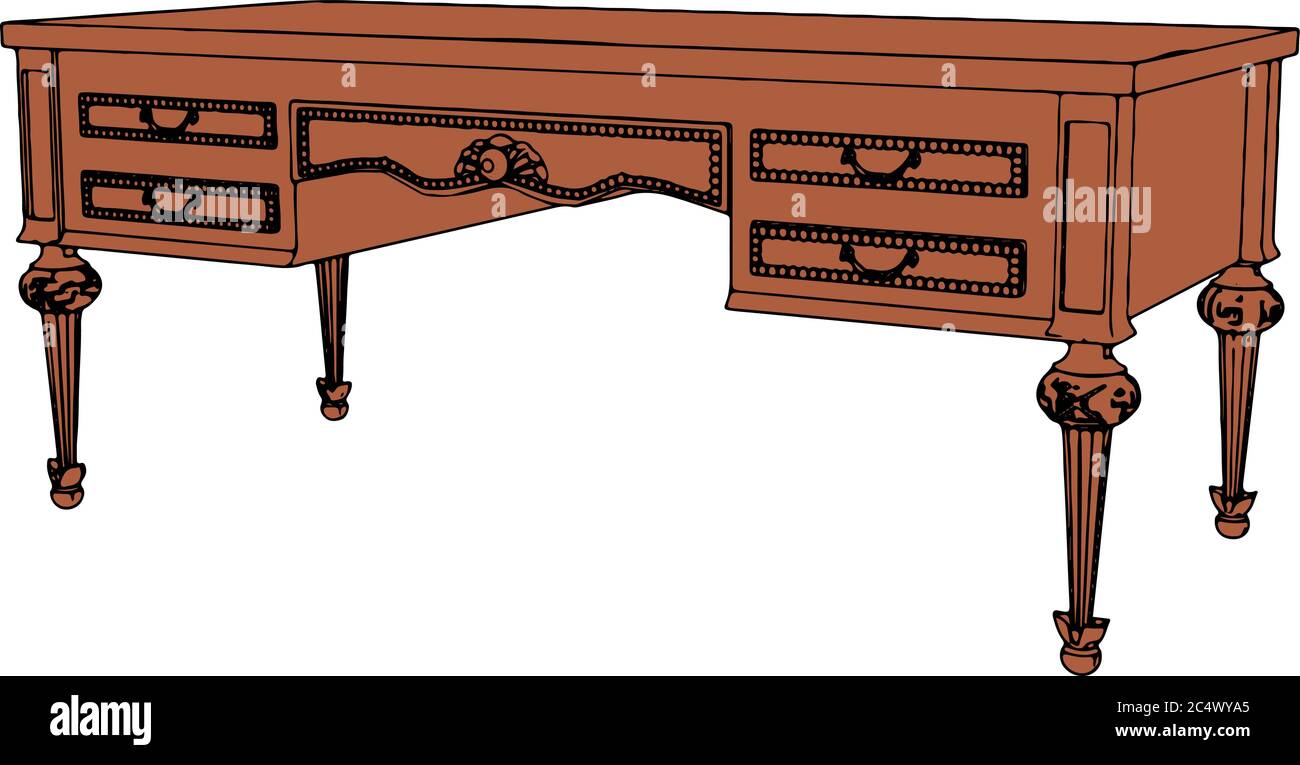 brown writing desk vector on a white background Stock Vector Image ...