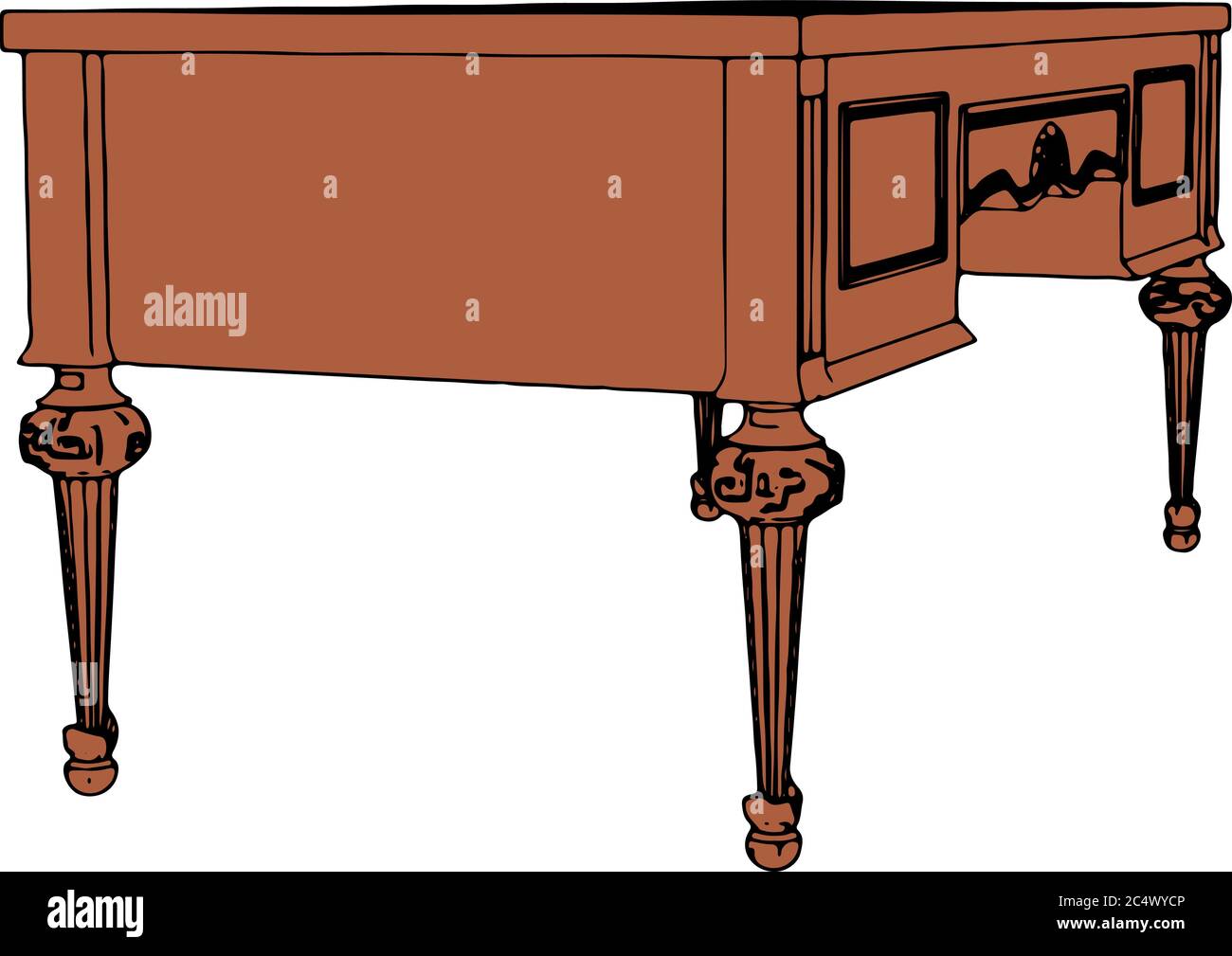 brown writing desk vector on a white background Stock Vector Image ...