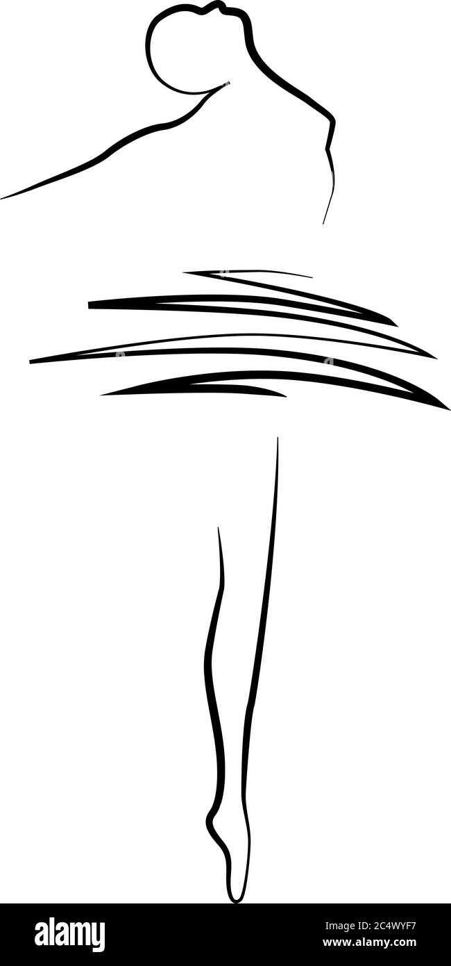 ballerina, line art style illustration Stock Vector Image & Art - Alamy