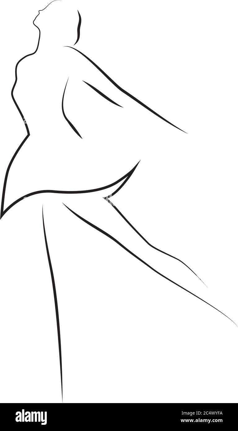 ballerina, line art style illustration Stock Vector Image & Art - Alamy