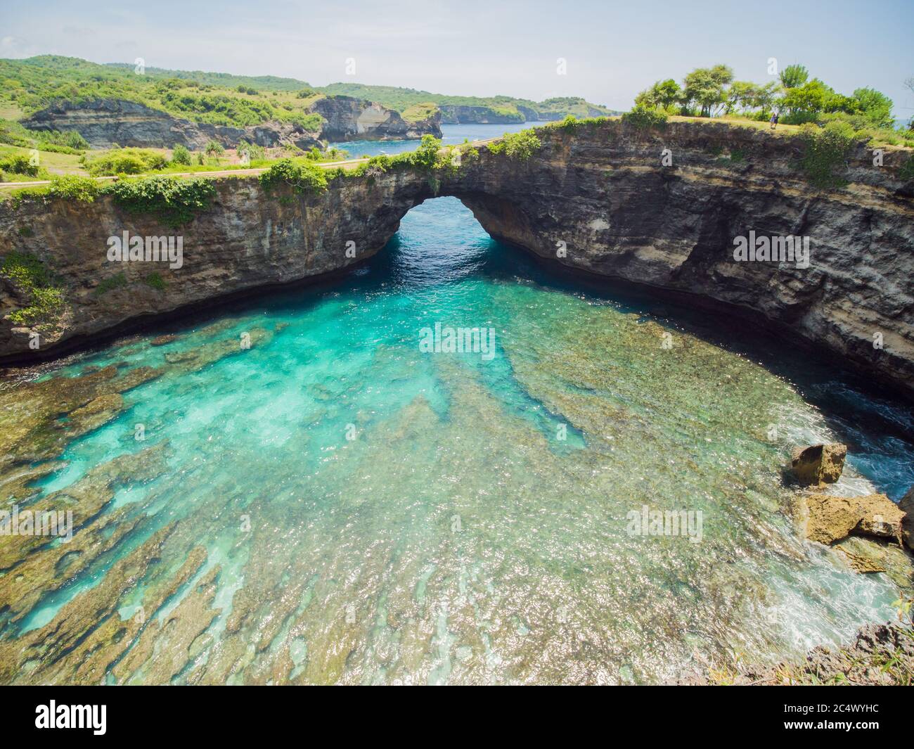 Broken Beach In Nusa Penida, Indonesia. Aerial view Stock Photo - Alamy