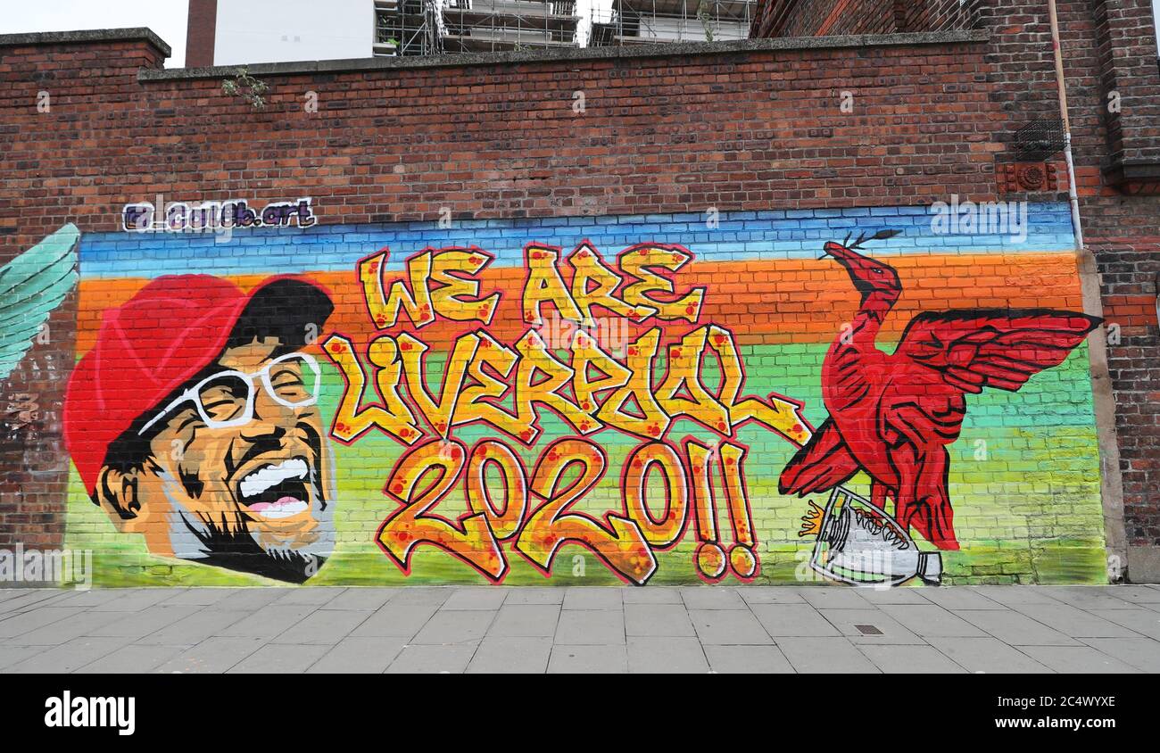 A new mural of Liverpool manager Jurgen Klopp on a wall in the Baltic ...