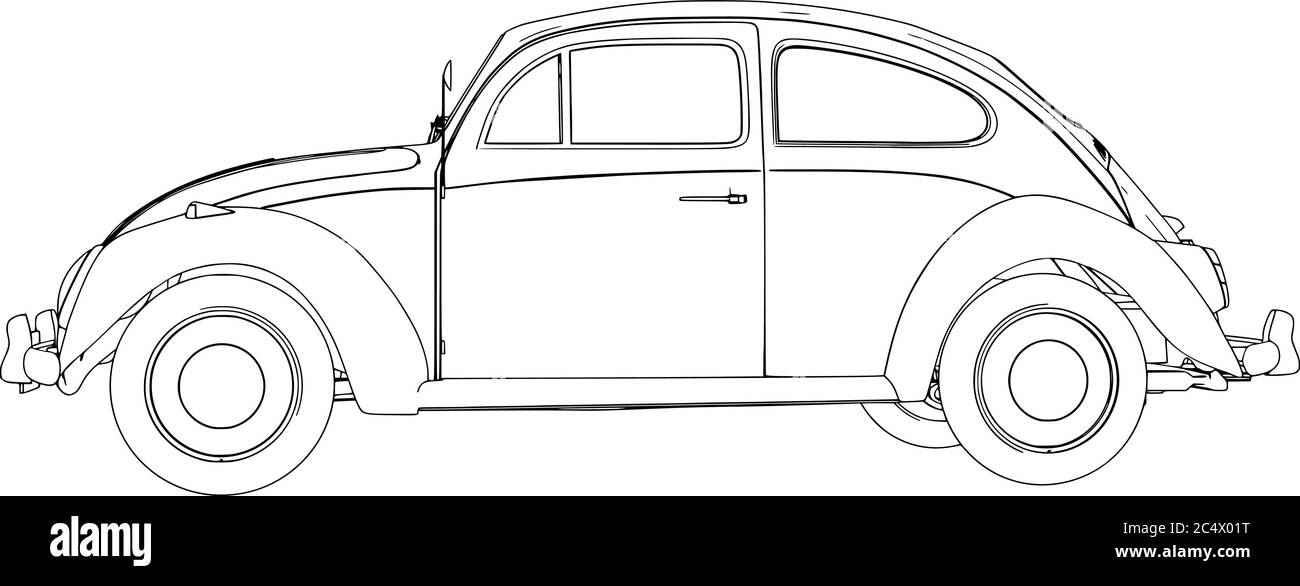 sketch retro car vector Stock Vector Image & Art - Alamy