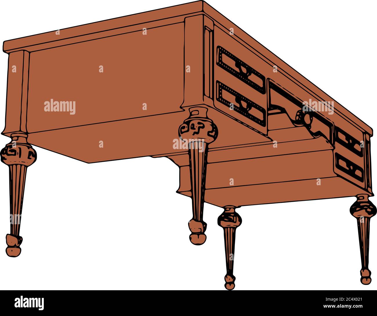 brown writing desk vector Stock Vector Image & Art - Alamy
