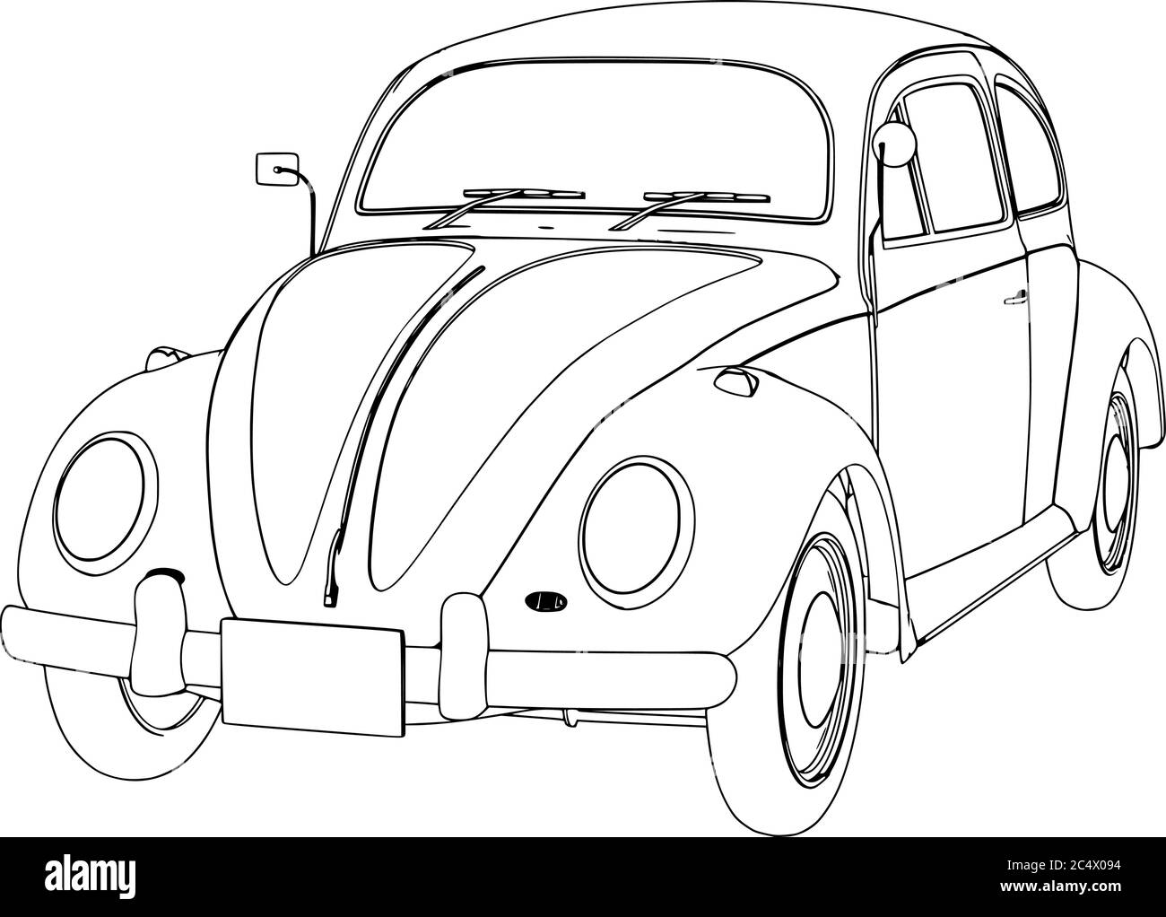 sketch retro car vector Stock Vector Image & Art - Alamy