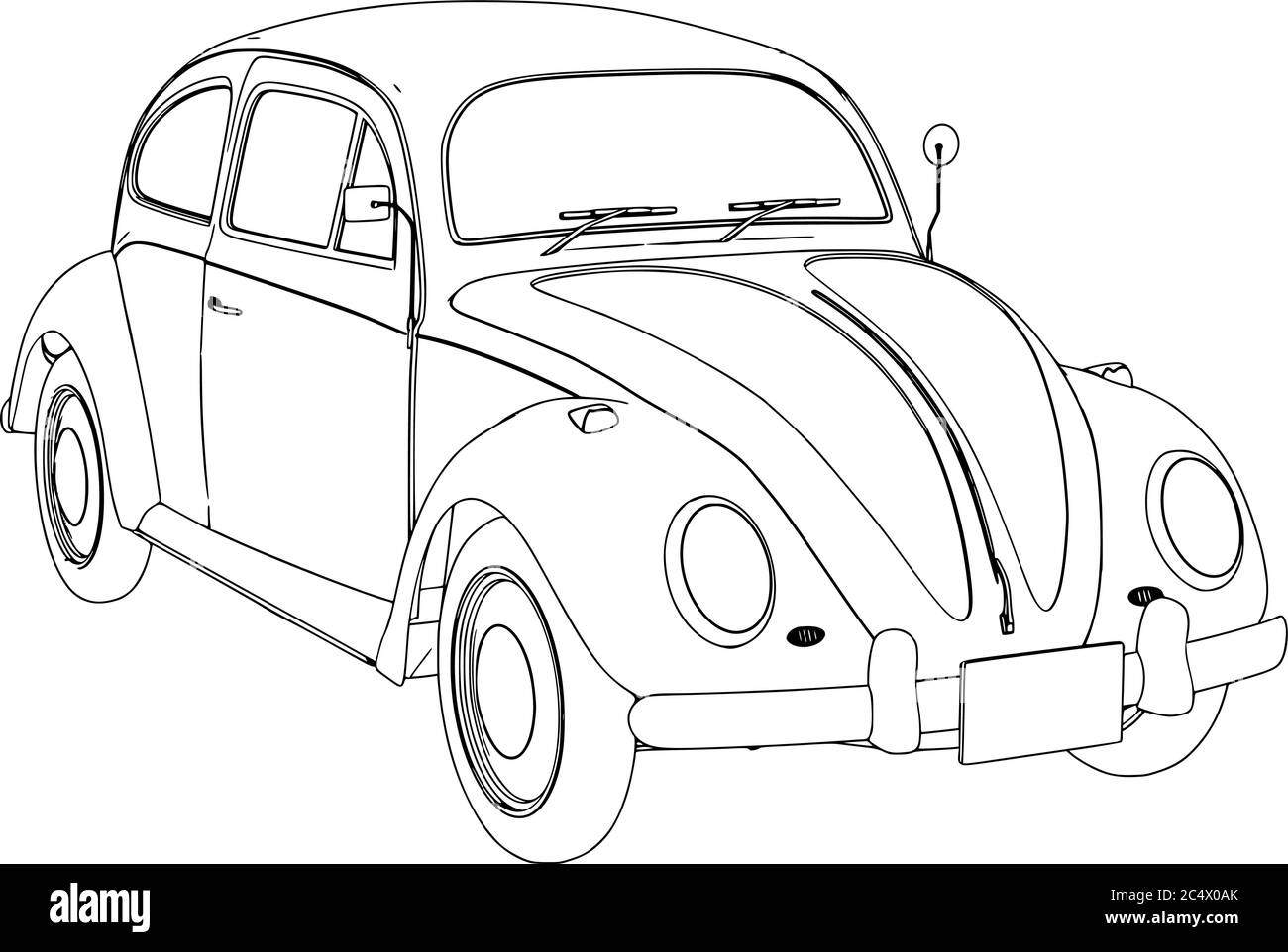 sketch retro car vector Stock Vector Image & Art - Alamy