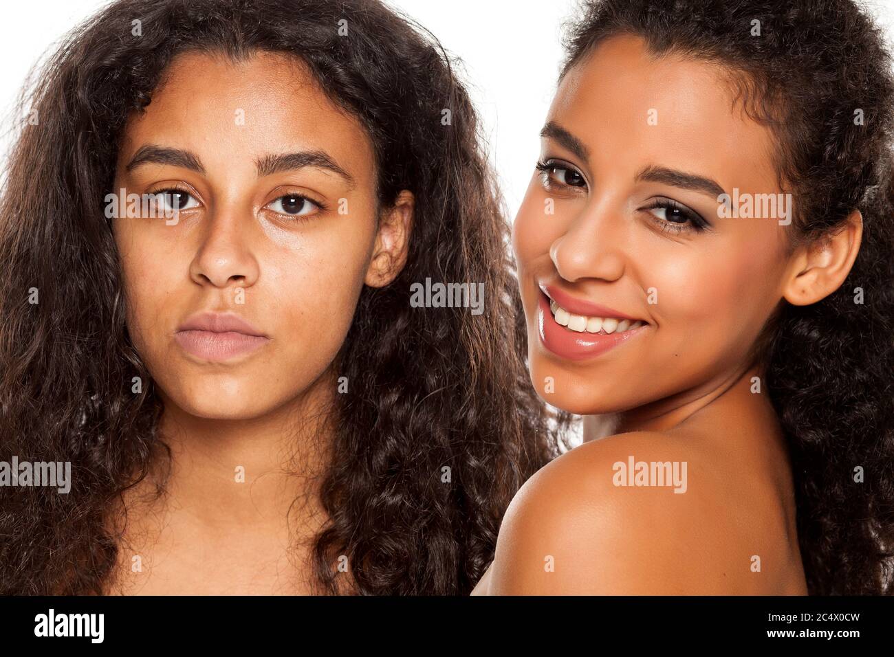 Dark skinned woman portrait no makeup hi-res stock photography and ...