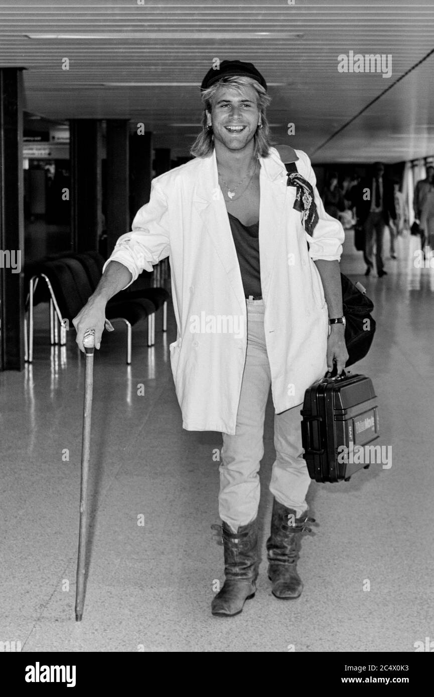 Spandau Ballet musician Steve Norman leaving London's Heathrow Airport ...
