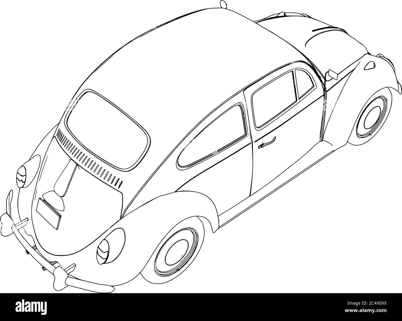 sketch retro car vector Stock Vector Image & Art - Alamy