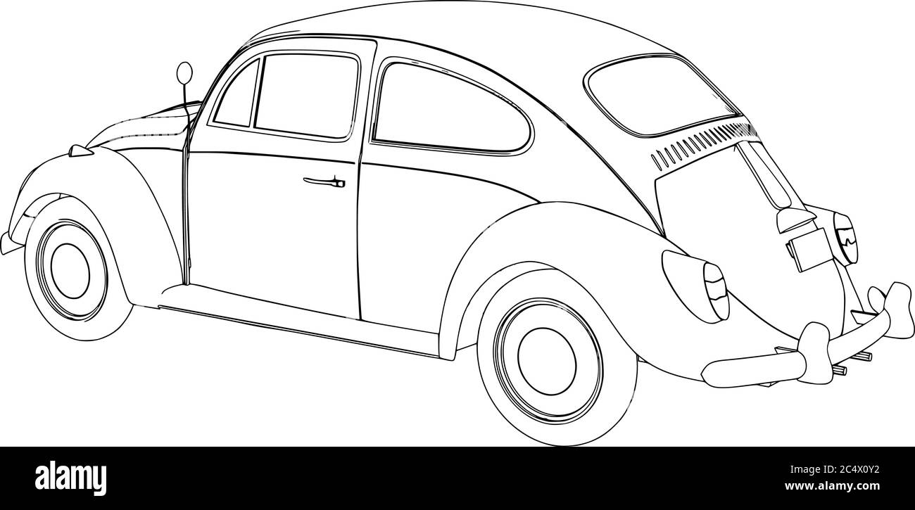 sketch retro car vector Stock Vector Image & Art - Alamy