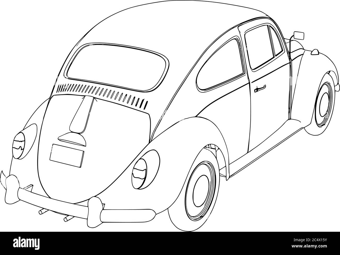 sketch retro car vector Stock Vector Image & Art - Alamy