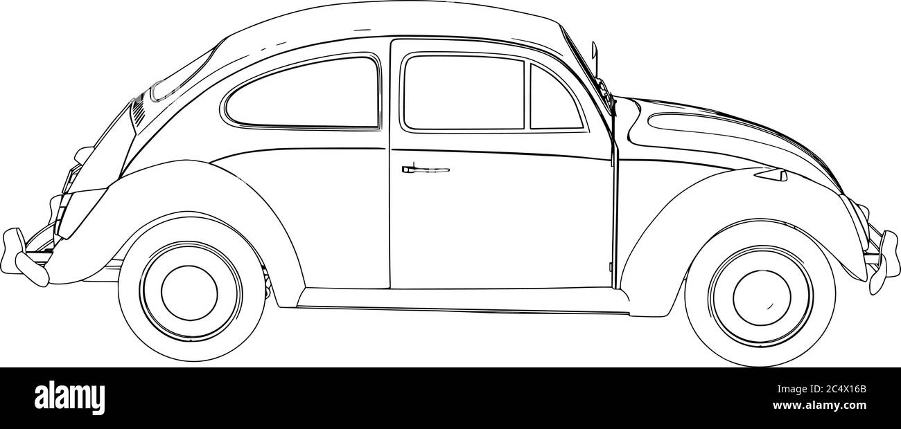 sketch retro car vector Stock Vector Image & Art - Alamy