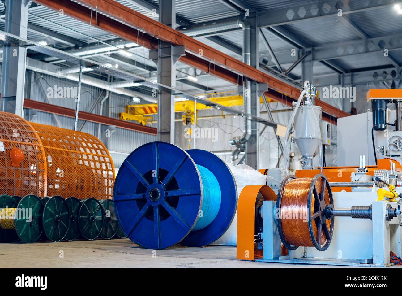 Inside the new factory manufacturing electrical cable. Cable production ...