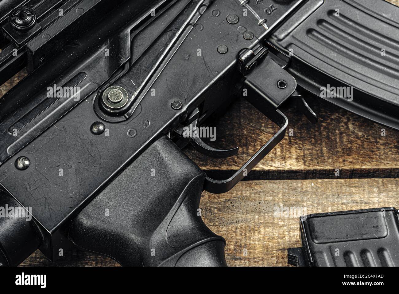Russian automatic rifle Ak-47 close up, military weapon Stock Photo - Alamy