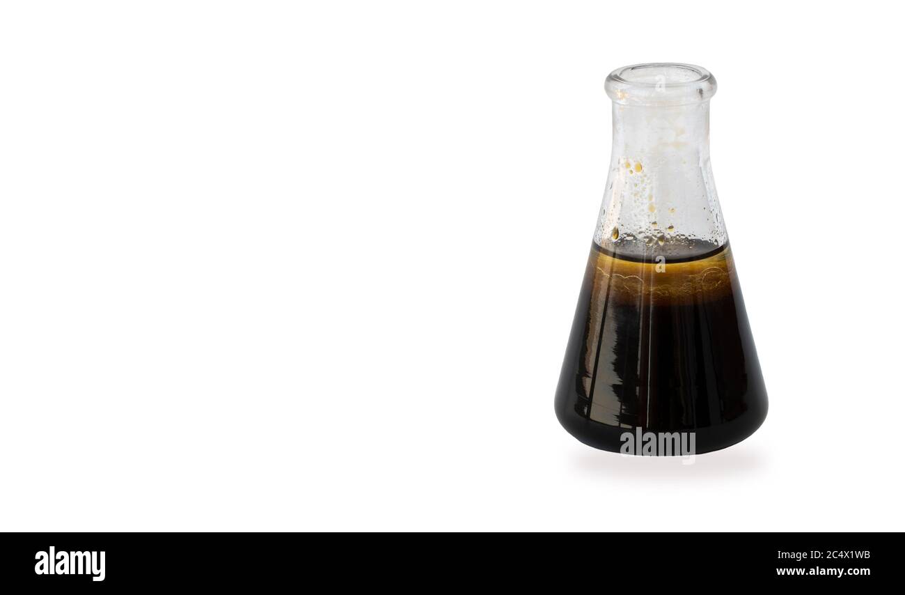 flask of oil isolated on a white background. the concept of the world ...