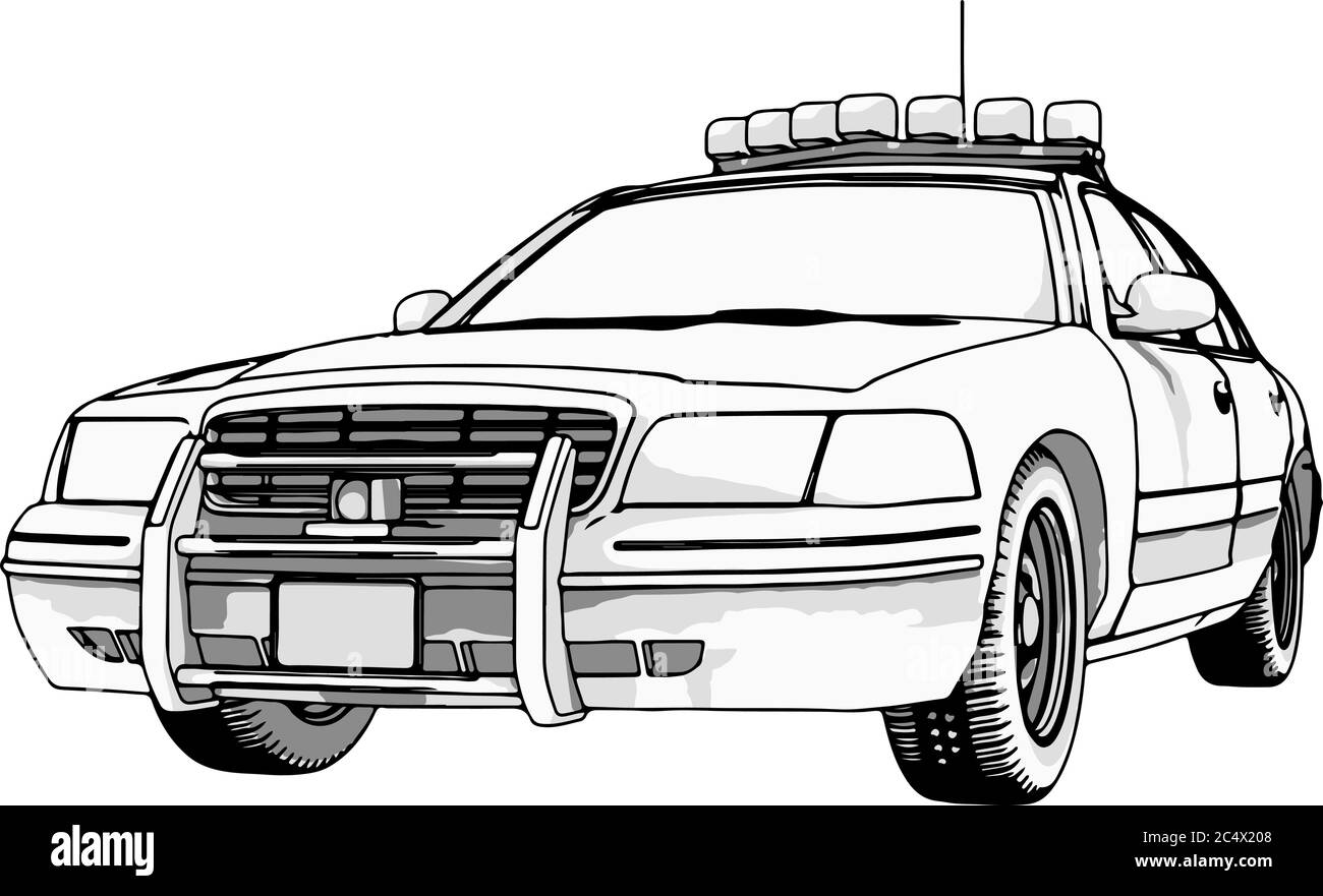 police car sketch vector Stock Vector Image & Art - Alamy