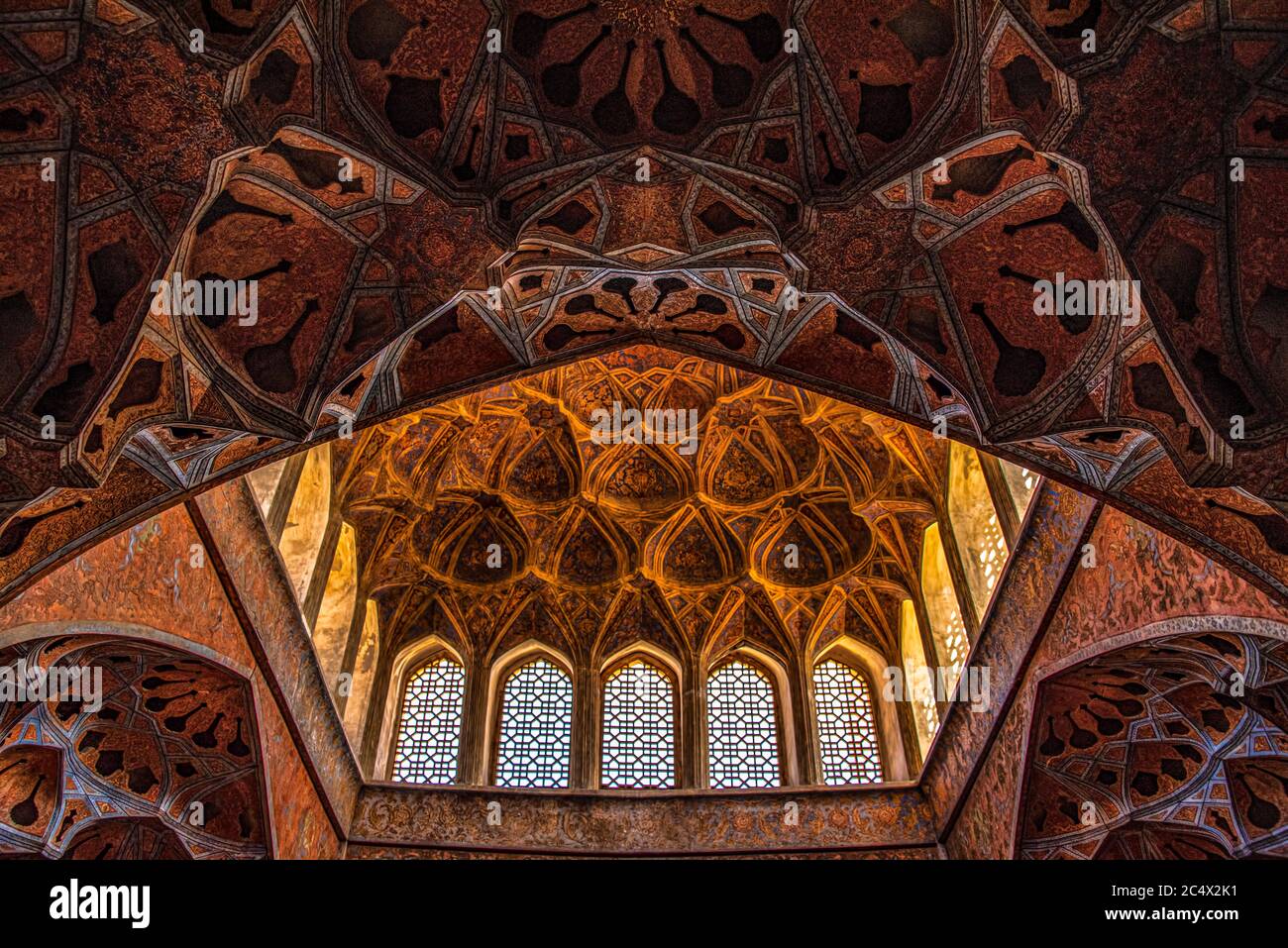Ceiling in Ali Qapu Palace music hall, Isfahan, Iran Stock Photo - Alamy