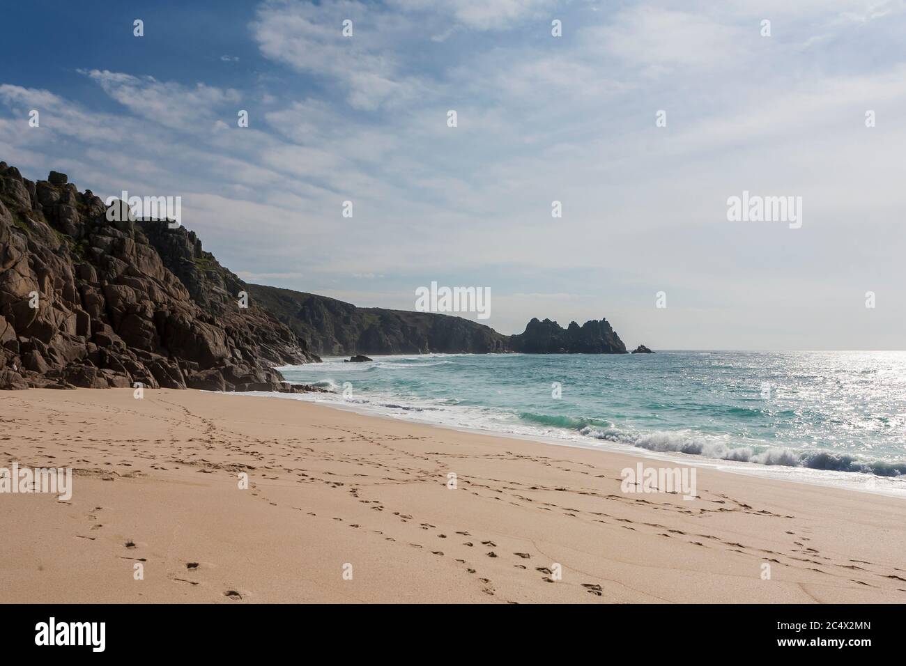 Porthcurno Bay, Penwith Peninsula, Cornwall, UK Stock Photo - Alamy