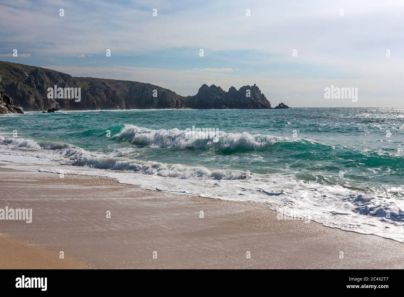 Porthcurno Bay, Penwith Peninsula, Cornwall, UK Stock Photo - Alamy