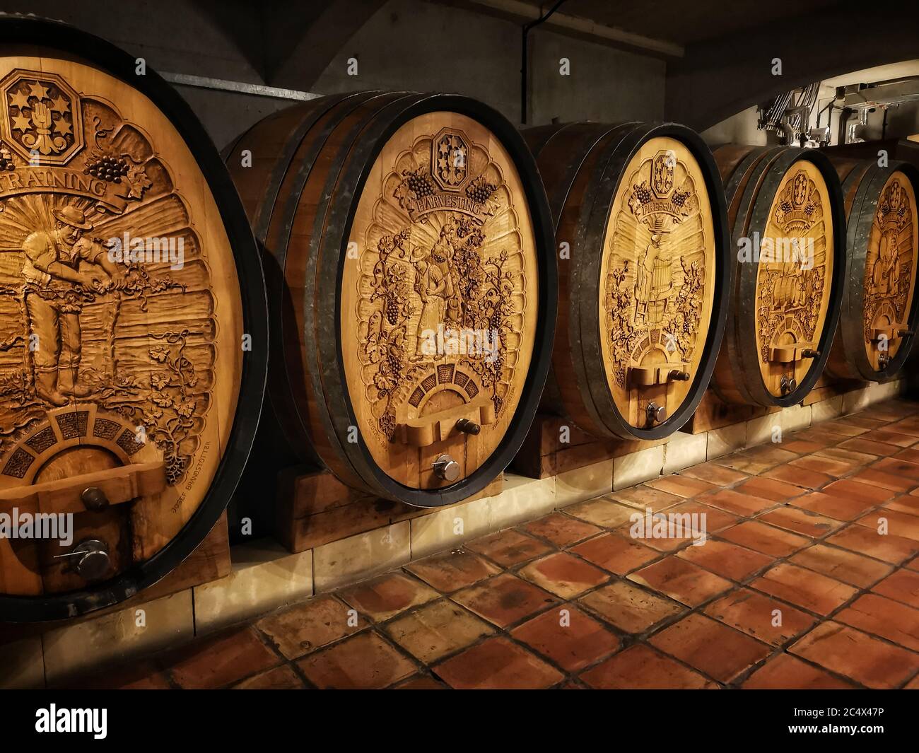Wooden fermentation barrels hi-res stock photography and images - Alamy
