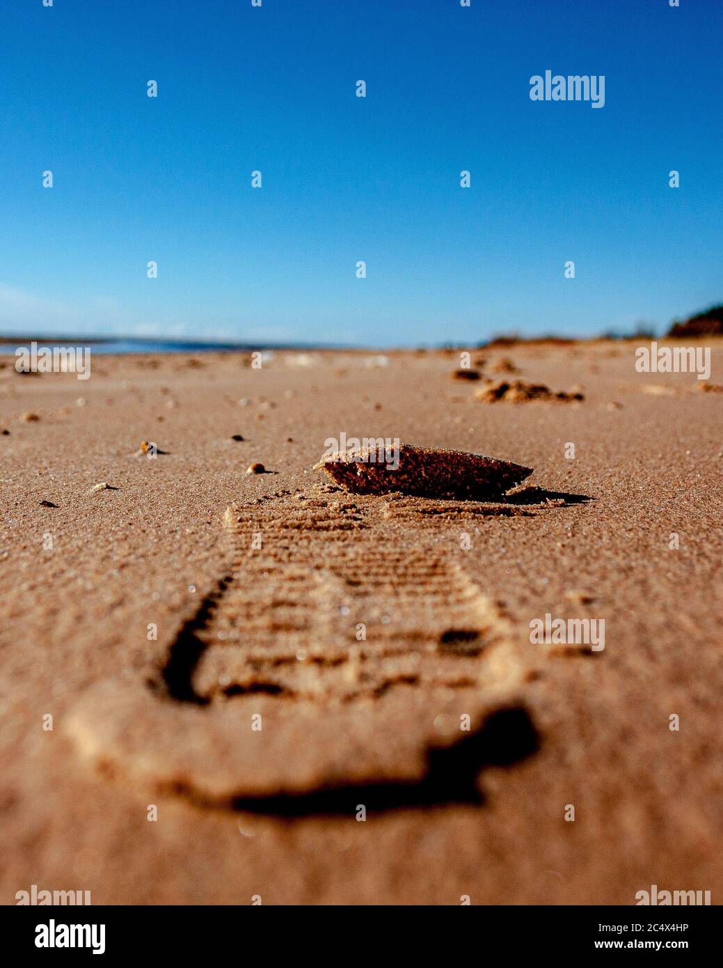 Shoe footsteps on the beach Stock Photo - Alamy