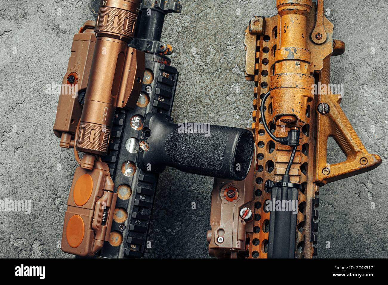 Modern weapon series. US Army assault rifle, close up Stock Photo - Alamy