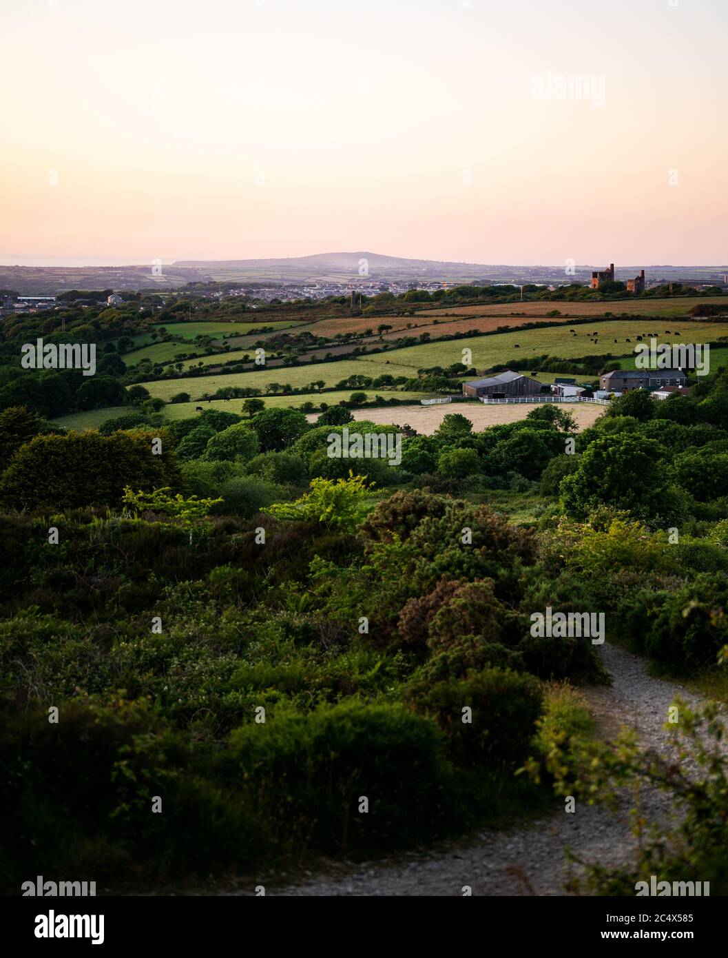 The beautiful colours of the sun setting looking out towards St Agnes ...