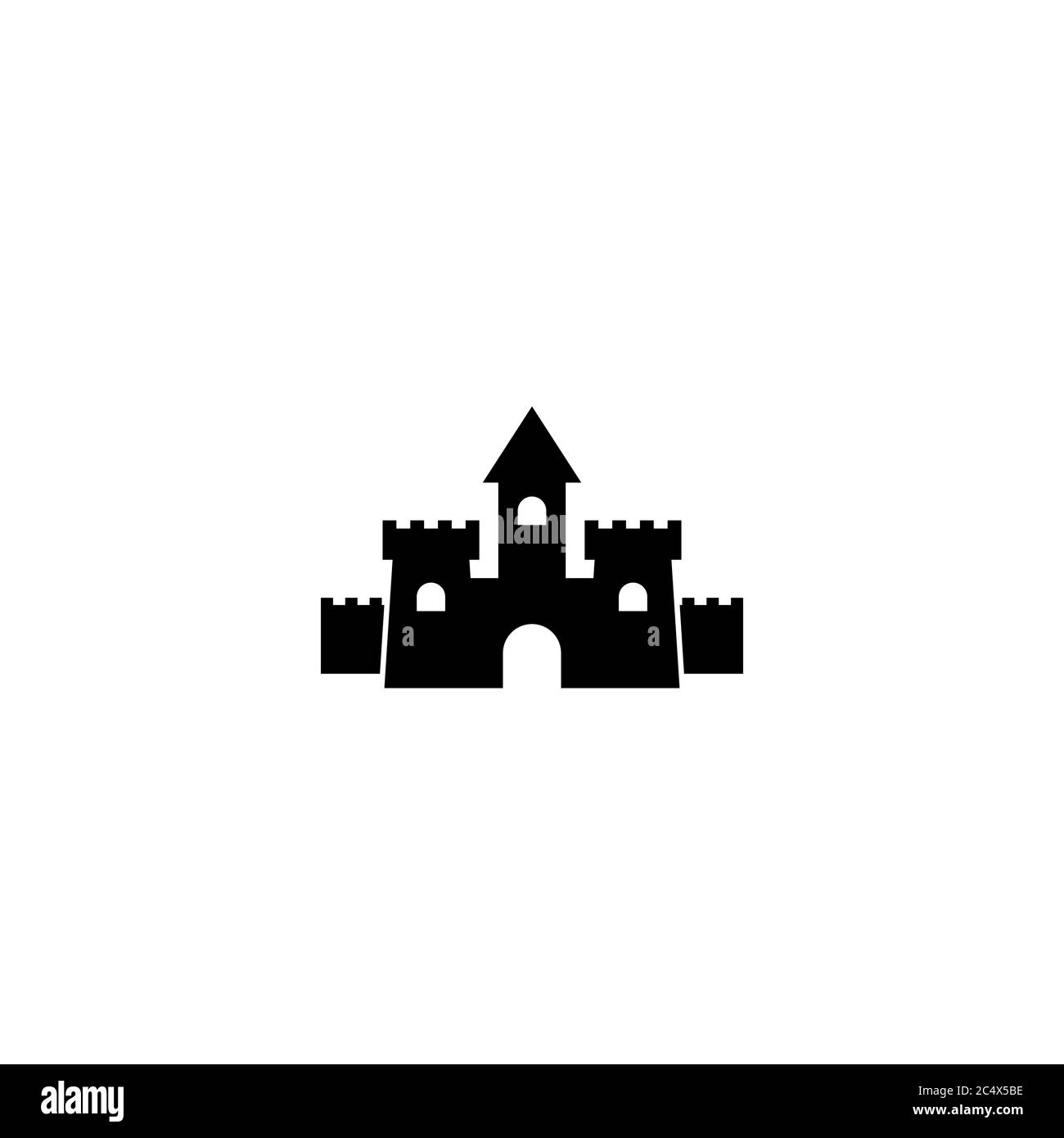 Castle icon. Tower, defense, fortress, safety sign. Landmark button ...