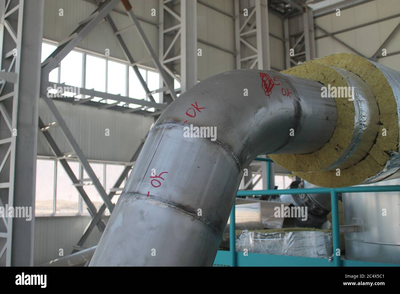 Oil pipes at a petrochemical plant in the production of oil and gas ...