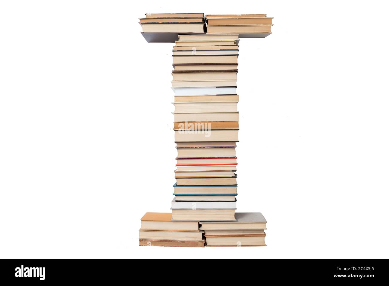 Letter - I made of books isolated on white background. Book letter font ...