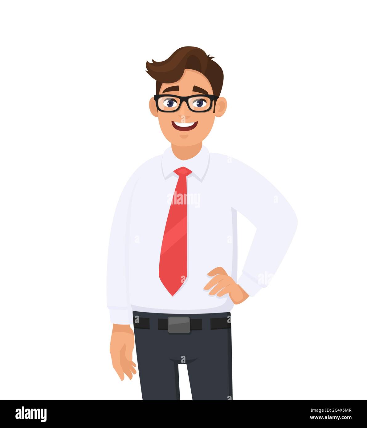 Portrait handsome guy red Stock Vector Images - Alamy